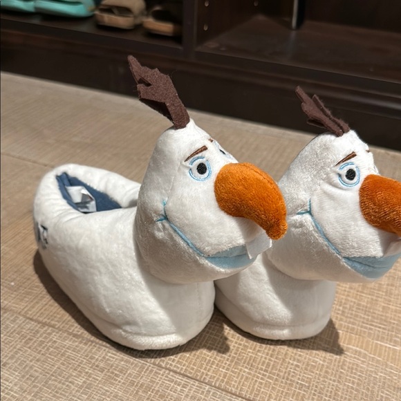 Disney | Shoes | Olaf Character Kids Slippers White And Orange | Poshmark